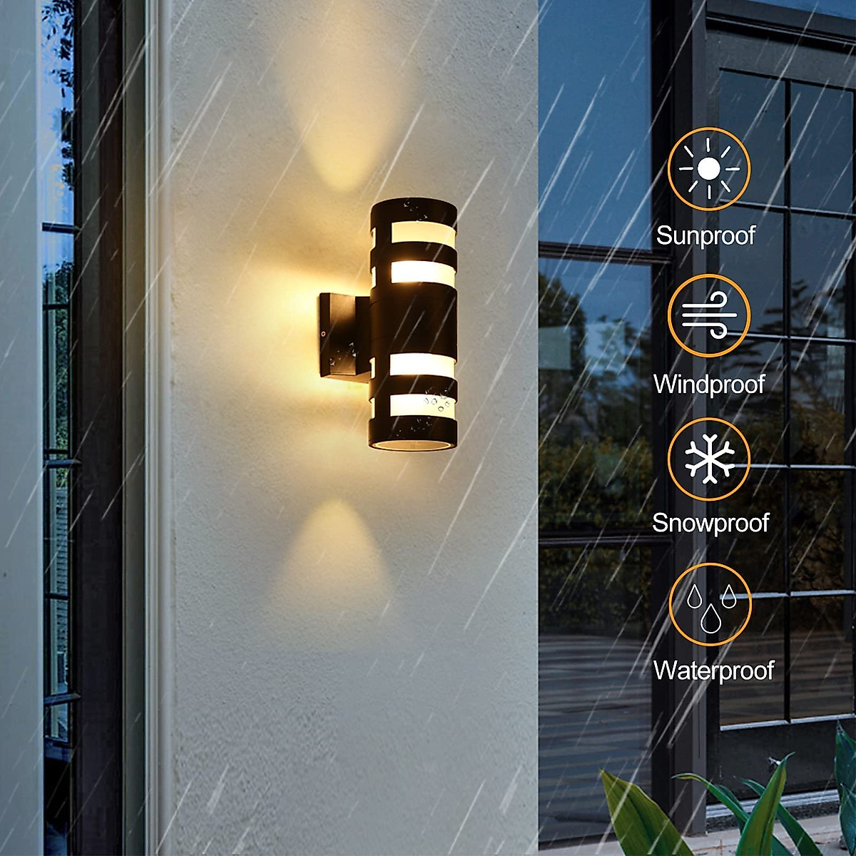 MUUTOON Outdoor Wall Sconce Modern Porch Wall Lights Exterior Light Fixture Waterproof Wall Mounted Wall Lamp Suitable for Garden, Terrace, Courtyard