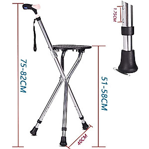 Folding Seat Cane,Walking Stick & Chair Seat, Travel Cane Chair,Lightweight,Robust 3 Legged Walking Seat Stick - Three Legged Stick with St