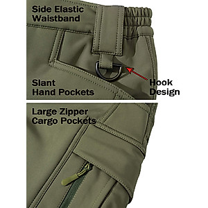 MAGCOMSEN Waterproof Pants Mens Fleece Lined Pants Winter Pants Men Hiking Pants Tactical Pants Snow Pants Snowboarding Pants Army Pants