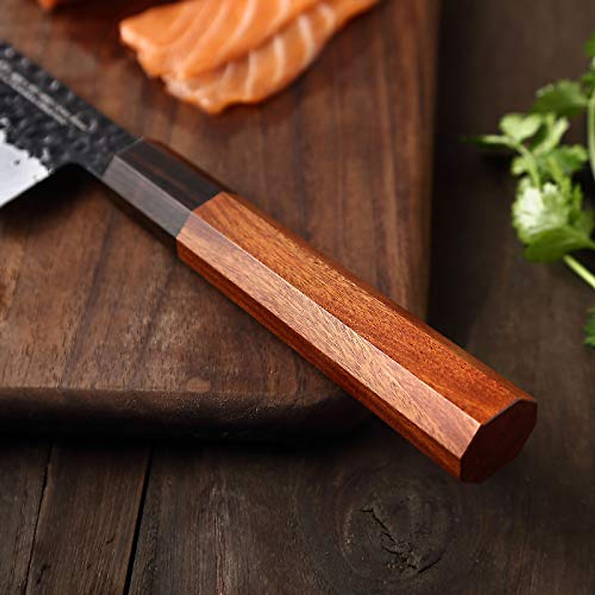 Gyuto Chef’s Knife, 8 inch Japanese Chef Knife 3 layers 9CR18MOV Clad Steel Japanese Kitchen Knife, Alloy Steel Sushi Knife for Kitchen/Restaurant, Octagonal Handle, Gift Box (Chefs Knife)