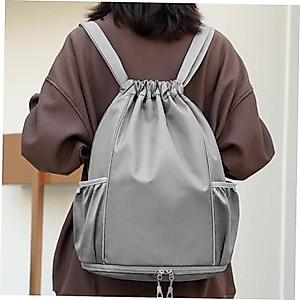 VALICLUD 4pcs travel bag basketball bag gym bag for men Sports Backpack Drawstring Sports Bag Drawstring Bag with Shoes Compartment shoes organizer adjustable man nylon equipment bag