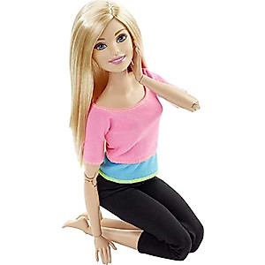 Barbie Made to Move Posable Doll in Pink Color-Blocked Top and Yoga Leggings, Flexible with Blonde Hair (Amazon Exclusive)