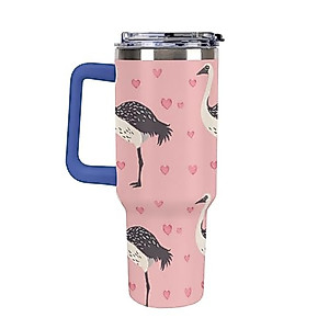 Emu Insulated Tumbler with Lid And Straw Stainless Steel Travel Coffee Mug 40oz Deep Blue-style