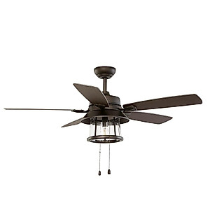 Shanahan 52 in. LED Indoor/Outdoor Bronze Ceiling Fan with Light Kit