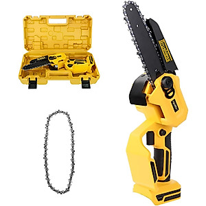 Mellif Cordless Power Chainsaw for Dewalt 20V Max Battery (Battery NOT Included) 6-Inch Hand-held Mini Pruning Saw with Brushless Motor & Replacement Chain for Wood Cutting | Tree Trimming | Camping