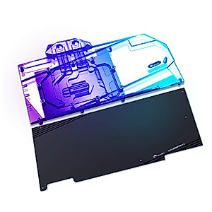 Bykski GPU Copper Water Cooling Block for EVGA RTX3090 RTX3080 RTX3080Ti FTW3 Ultra Gaming (5V LED GPU Block with Backplate)