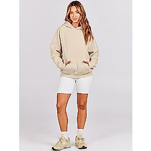 ANRABESS Hoodies for Women Fleece Oversized Sweatshirt Long Sleeve Casual Loose Fit Basic Athletic Workout Pullover Sweatshirts Fall Outfits Clothes Preppy Clothing 1025xingse-M Apricot