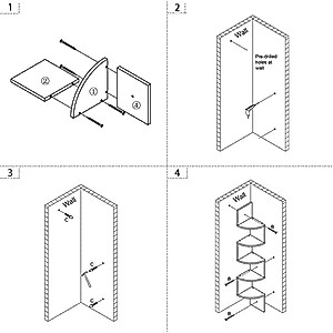 Coral Flower 5 Tier Shelves for Wall Storage, Easy-to-Assemble Floating Wall Mount Shelves for Offices, Bedrooms, Bathrooms, Kitchens, Living Rooms and Dorm Rooms