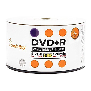 Smartbuy 1000-disc 4.7gb/120min 16x DVD+R White Inkjet Hub Printable Blank Data Recordable Media Disc