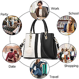 Handbags PU Leather Satchel Bag Purse for Women Ladies Shoulder Bags Top Handle Tote Brown