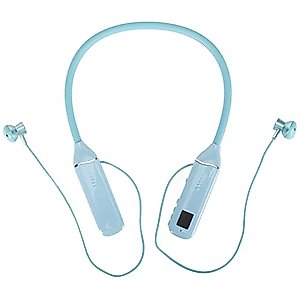 Yunseity Bluetooth 5.3 Neckband Headphones, LED Power Display Wireless Earbuds, Long Playtime in Ear Earphone Stereo Bass Headset with RGB Backligh for Sports Music Conference (Blue)