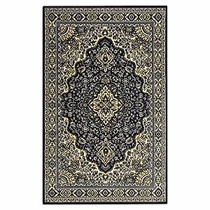 COZYLOOM 8x10 Area Rug Indoor Living Room Bedroom Large Area Rug Medallion Collection Area Rug Non-Shedding Oriental Traditional Area Rug, Grey