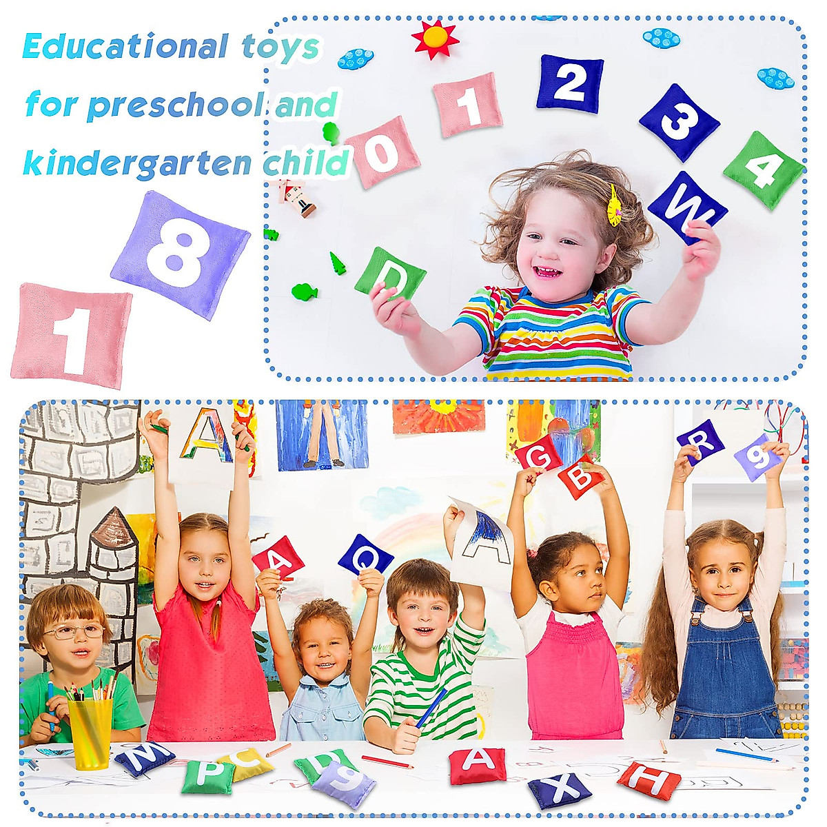 36 Pieces Mini Alphabet Beanbags 0-9 Number Beanbags Alphabet Bean Bags Learn Numbers Classroom Bean Bags Learn Letters Preschool Beanbags Multicolor Preschool Learning and Education Toys