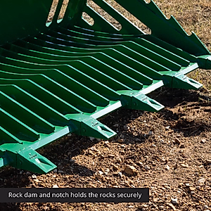 Titan Attachments 60in Fine Grade Skeleton Rock Bucket with Teeth for John Deere Loader with Hook and Pin Connection