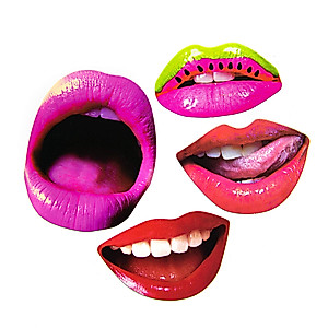 AUEAR, 40 Pack Party Photo Booth Props Funny Lips Mouth Selfie Props Accessories with Stick for Christmas Birthday Wedding Graduation Party and Halloween