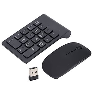 2.4GHz 1200 DPI 18 Key Number Pad Number Pad Mouse Combo Sensitive Remote Technology Plug and Play for Home Office