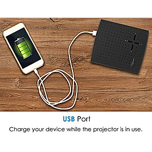 Optoma LV130 Mini Projector, Bright and Ultra Portable LED Cinema in Your Pocket, 4.5 Hour Built-in Battery, HDMI, USB, DLP Projector with Amazing Colors