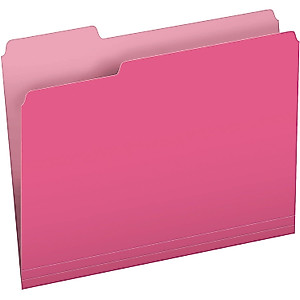 Pendaflex Two-Tone Color File Folders, Letter Size, 1/3 Cut, Pink, 100 Per box (152 1/3 PIN), 12 x 9.88 x 2.38 inches
