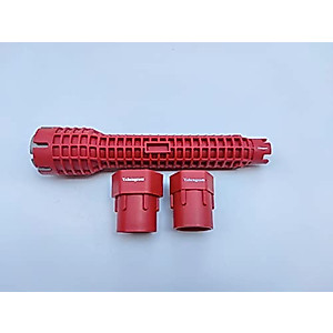 Ychengcom 8-In-1 Faucet Sink Installer, Multi-Function Wrench Use Toilet Bathroom Kitchen Install Remove Various Pipes (Red)