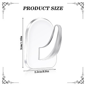 Sibba 30Pcs Clear Adhesive Wall Hooks for Hanging, Transparent Reusable Heavy Duty Hooks Acrylic Sticky Hangers with Non Marking Sticker for Kitchen Bathroom Bedroom Office