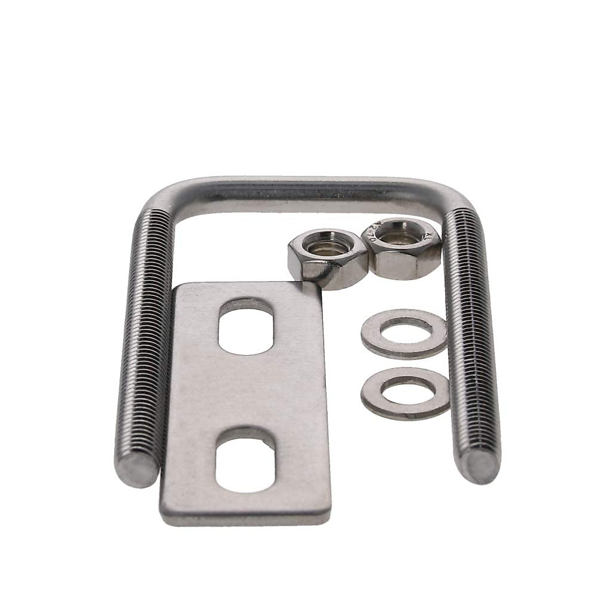Aicosineg 1.38" Inner Width U Bolt Fasteners with Nuts Washers M6x35x75mm 304 Stainless Steel Square Bend for Hardware Plumbing Boats Industrial Mechanical Silver Tone 4pcs