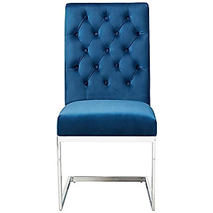 Meridian Furniture C Carlton Velvet Dining Chair, Set of 2, Navy