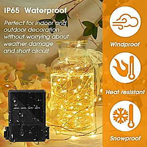 Diyishan 2Pack 36Ft 100Led Outdoor Solar+Battery String Christmas Lights (White)