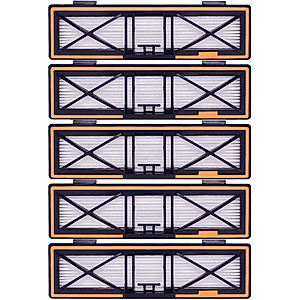 Neutop Orange Replacement H13 HEPA Filters Compatible with Neato D10, D9, D8, D7, D6, D5, D4, D3, Robotic Vacuum Cleaners, 5-Pack.