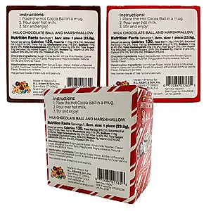 Hot Chocolate Melting Balls Assorted Variety with Salted Caramel, Peppermint, and Classic Flavors, Bulk Cocoa with Mini Marshmallows Inside, Cute Candy Stocking Stuffers Party Favor Pack of 3