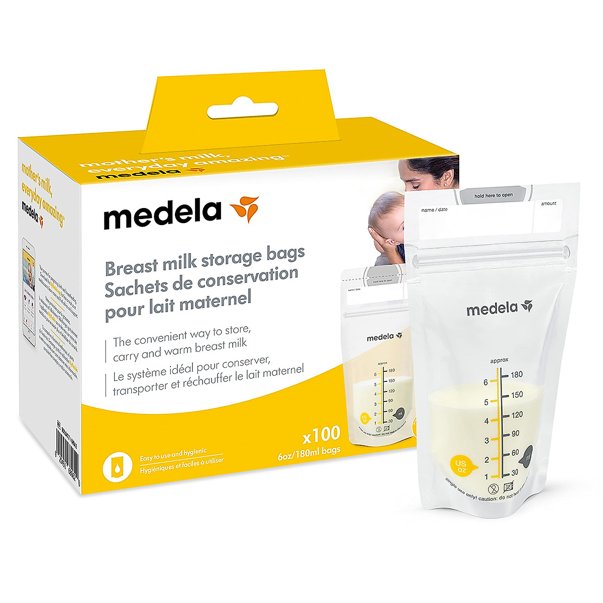 Medela Breast Milk Storage Bags 100 Count and Disposable Nursing Pads 120 Count, Breast Pump Accessories to Help Moms Begin and Continue Breastfeeding
