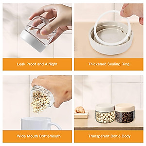 MR.KIANGCI 2 Pack 10oz Glass Jar with Screw Lid,Leak Proof Clear Glass Overnight Oats Jars,Reusable Small Glass Jars for Overnight Oats, Fruit, Salad Dressing, Sauce,Cereal,Pasta,Sugar,Beans,Spice