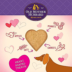 Old Mother Hubbard Natural Crunchy Dog Biscuits, Oven-Baked Healthy Treats for Dogs, Limited-Edition Holiday-Inspired Shapes (Peanut Butter - Valentine's Day, 6-Ounce Bag)