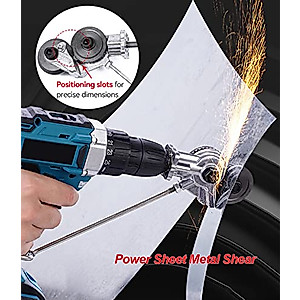 Electric Drill Plate Cutter Attachment, 2 Model Metal Cutter Attachment with Handles, Smooth Cut Metal Nibbler Drill Attachment, Convenient and Efficient Metal Shears