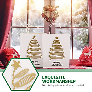 SOLUSTRE 6 Pcs Christmas Gift Bag Paper Gift Pouch Wrapping Bags for Presents Christmas Party Favors Bags Santa Snack Bags Christmas Favor Bags White Card Portable Christmas Utenciles