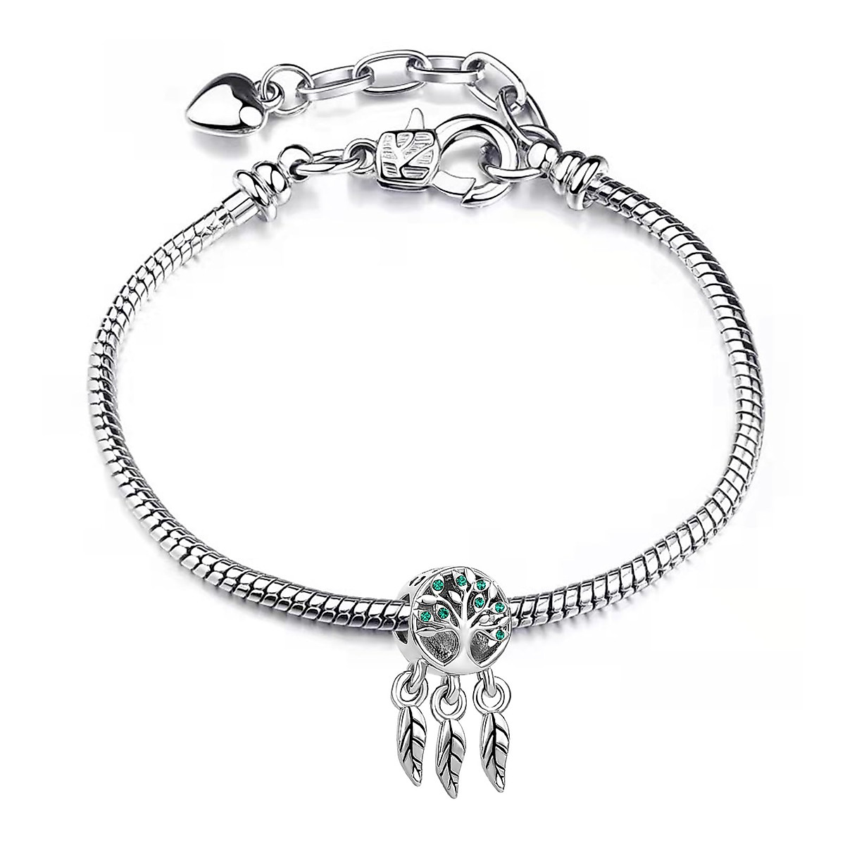 TGLS Family Tree of Life Dream Catcher Charms With Leaf Tassel Family is Forever Beads Compatible with Pandora Charms Bracelets