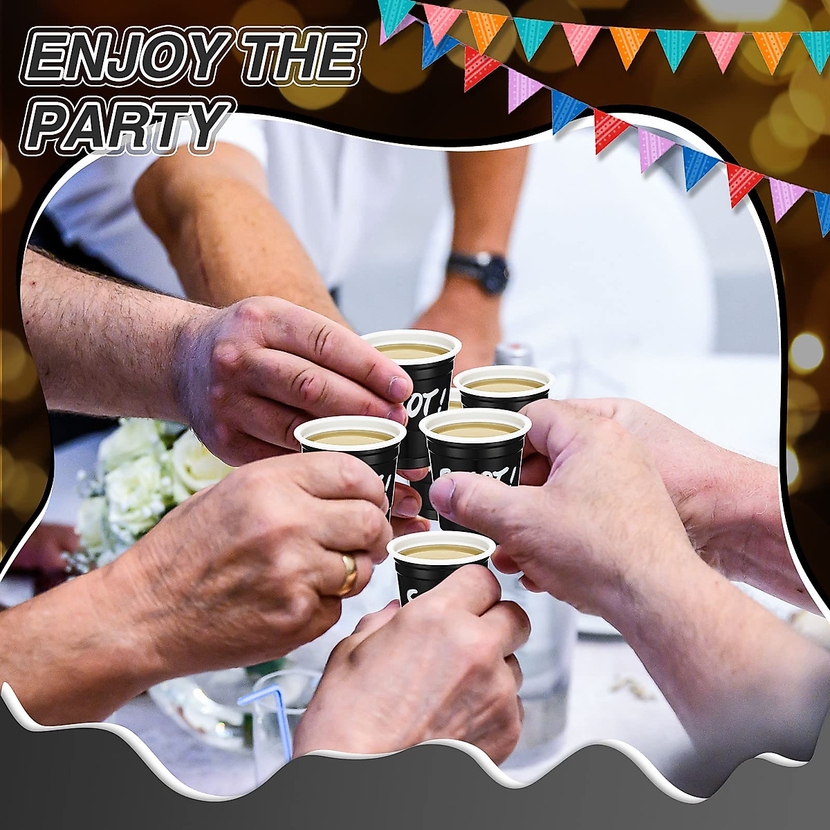 200 Pieces Disposable Shot Glasses 2 oz Shot Cups Plastic Party Favor Cups for Birthday Bachelorette Holiday Party Drinking Serving Snacks Samples Condiments and Tastings (Black)