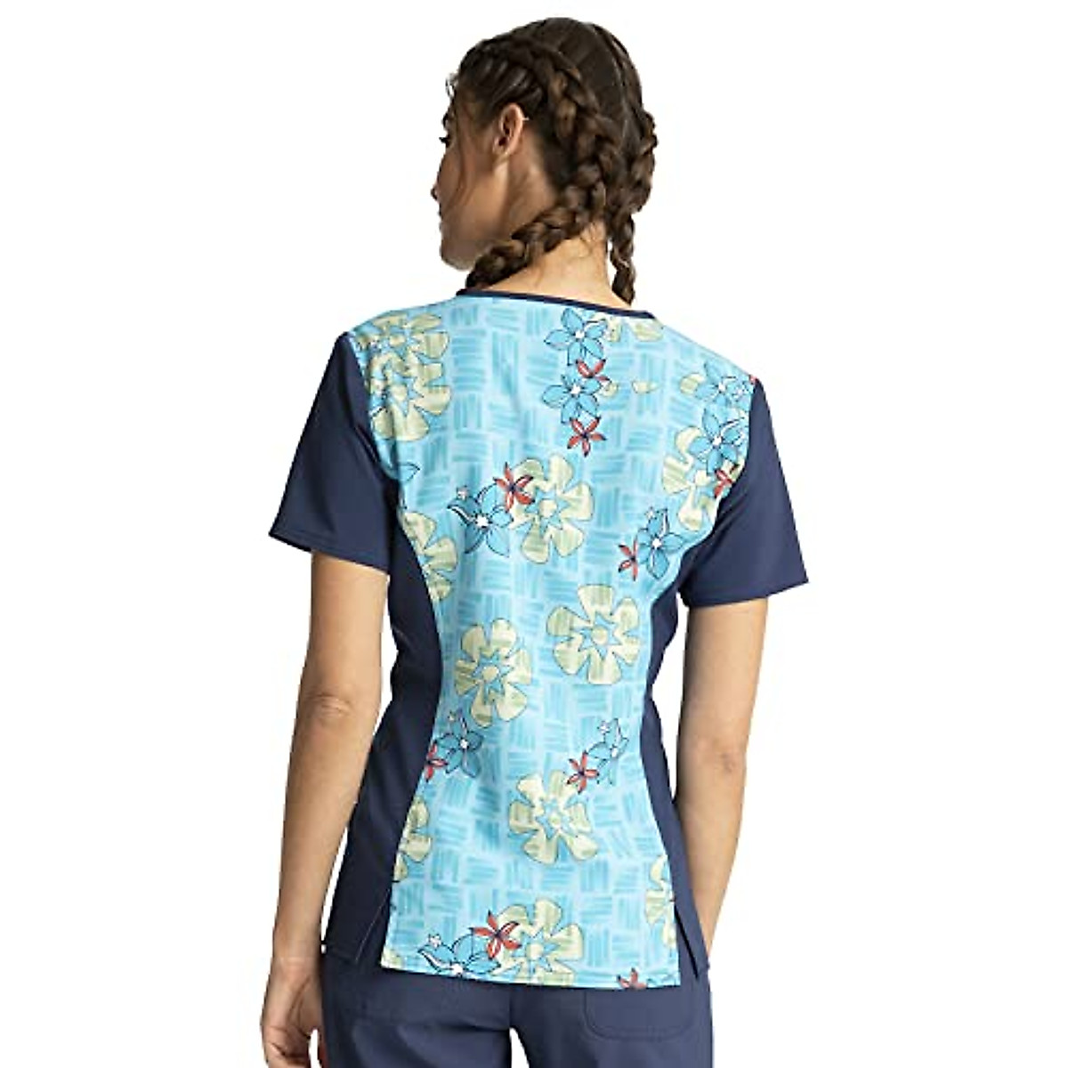Tooniforms Women Scrubs Top V-Neck Print TF677, XXS, Moana Energy
