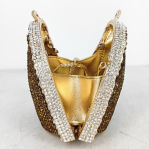 Sparkling 3D Horse Head Shape Women Crystal Clutch Bag Evening Wedding Handbags (Brown)