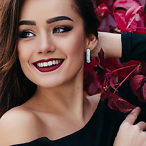 Shop LC Santa Fe Style Blue Turquoise J-Hoop Earrings for Women 925 Sterling Silver Boho SouthWestern Jewelry Boho Western Birthday Gifts for Women