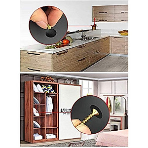 Persberg 100pcs Screw Caps Black Covers, Self-Tapping Waterproof Screw Cap Cover for Phillips Screws, Suitable for Wall mounting Photo Frame Decoration Kitchen Cabinet wardrobes Home Furniture (254)