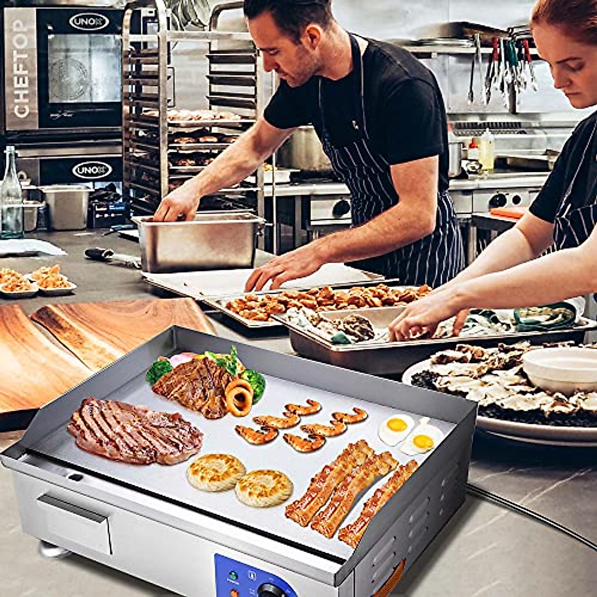 Yescom 2500W 24" Electric Countertop Griddle Flat Top Commercial Restaurant BBQ Grill