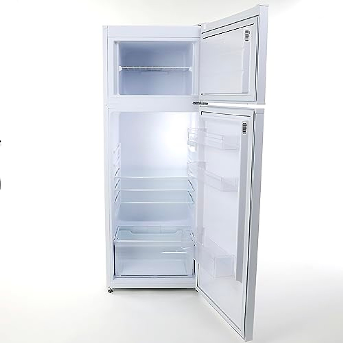 West Bend Apartment Refrigerator Freestanding Dual Door Slim Design Full Fridge with Top Freezer, Adjustable Mechanical Control, for Condo, House, Small Kitchen Use, 7.4-Cu.Ft, White