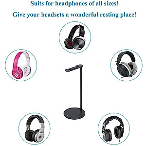 AIGEL Headphones Stand Sturdy Gaming Headset Holder Desk Headset Rest Hanger Headset Stand with Premium Aluminum Body for All Headphones Size Non Slip Base Black