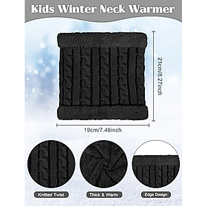 3PCS Kids Winter Hat Scarf Gloves Set Knit Thick Warm Toddler Pompom Beanie Neck Warmer for Girls Boys