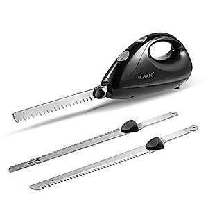 MOSAIC Electric Knife, Electric Carving Knife with 2 Serrated 8” Stainless Steel Blades, Eject Button and Handle Easy Grip for Carving Meats, Turkey, Poultry, Bread, Crafting Foam