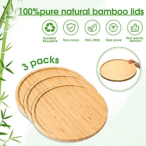 3 Pcs Bamboo Serving Tray Round Bamboo Tray Round Wood Plates Wooden Serving Platter Charcuterie Serving Board with Rim for Kitchen Counter Home Dinning Coffee Table Fruit Bread Plant Pot (11.8 Inch)