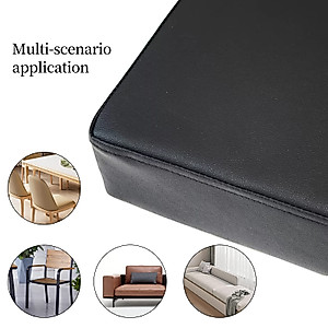 Ptosziav Leather Thick Not-Slip Chair Pads Memory Foam Chair Seat Cushion Removable Chair Padding for Office Dining Chair(Black 40cm/16in)