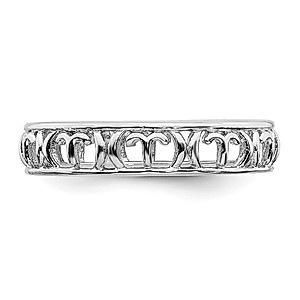 Solid 925 Sterling Silver Stackable Aries Zodiac Ring Eternity Band Size 10