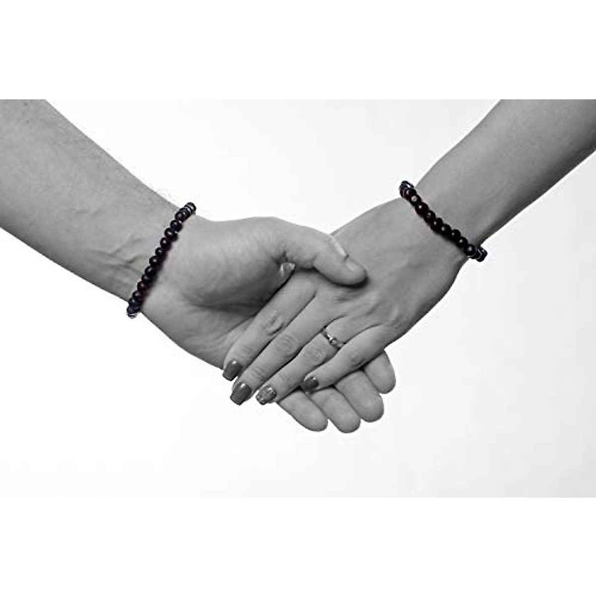 AMBERAGE Natural Baltic Amber Bracelet for Adults (Women/Men) - Hand made From Raw-Unpolished/Certified Baltic Amber Beads(6 Colors) (8, Raw-Unpolished Dark Cherry)