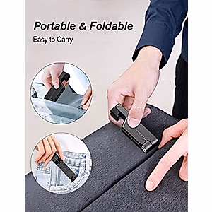 MONEER Cell Phone Stand, Phone Stand for Desk, Foldable & Portable iPhone Stand, Phone Holder Stand Compatible with All Mobile Phone, iPhone, iPad Mini, Tablet 4-10.5" (Black)